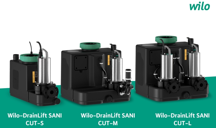 Wilo'nun Gelişmiş Ürünü DrainLift SANI CUT-S/M/L Serisi, Atıksu ...